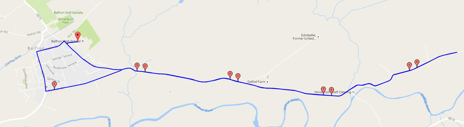 Location & route map – Balfron 10k